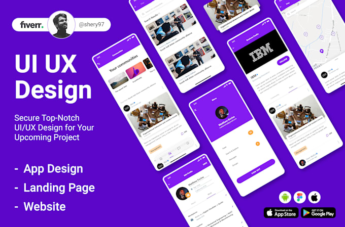 Do app, website, dashboard, landing page ux ui design using figma or ...