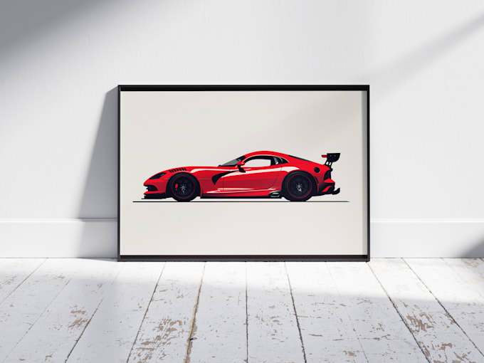Desing high quality digital custom minimalist car poster by ...
