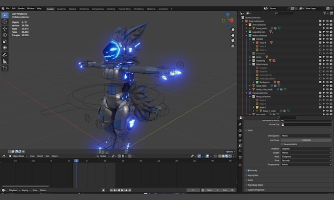 Create a protogen model vrchat model 3d fursona from scratch by Treene ...