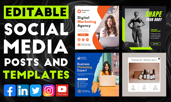 Create editable social media posts,ads using photoshop by ...