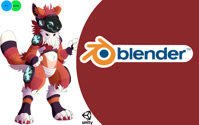 Create 3d vrchat avatar furry nsfw 3d vrc vtuber model for game and ...