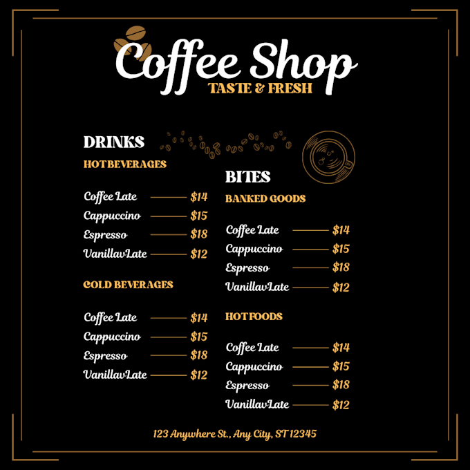 Create nice food menu by Wakiaakhter86 | Fiverr