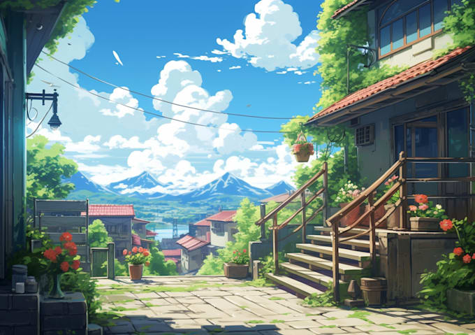 Do anime background, visual novel bg, 2d game bg, anime art by ...