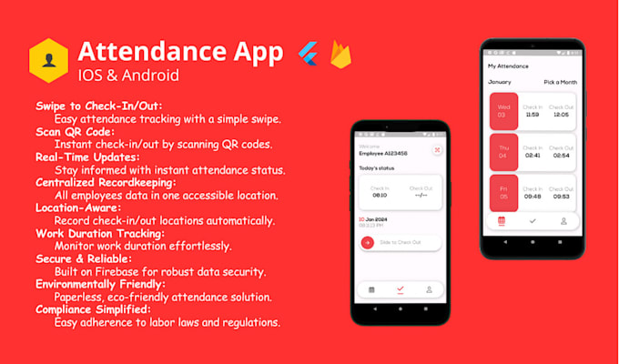 Develop complete attendance app, qr code, map api by Designwith1ca | Fiverr