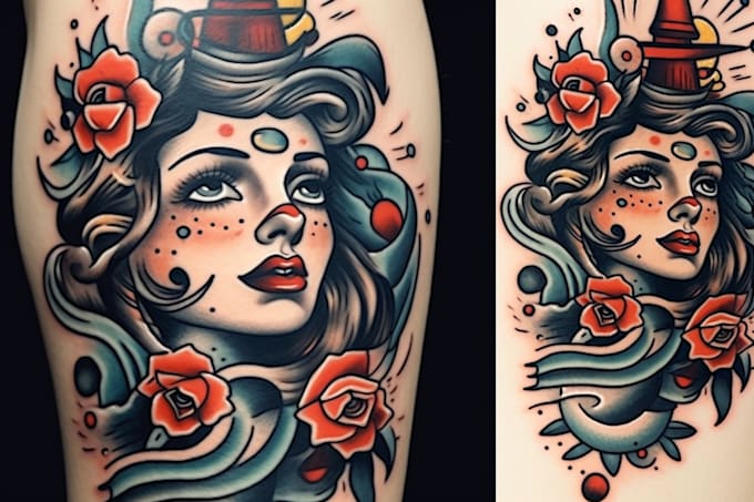 Draw american traditional tattoo for your by Cylvizypulam | Fiverr