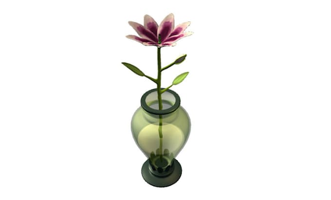 Realistic 3d flower design with cgi animation and 3d flower vase by ...