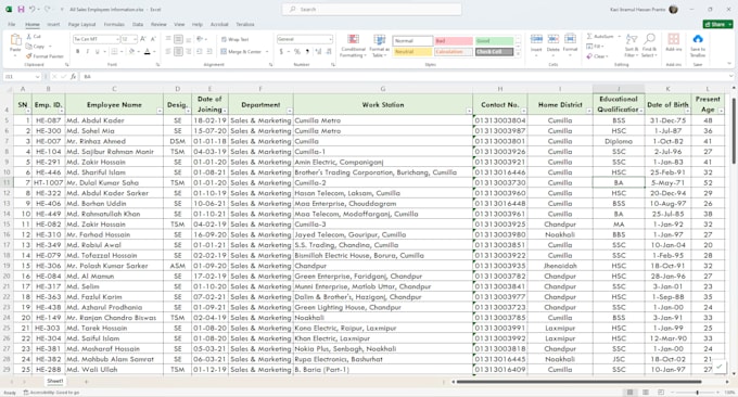 Cleaning excel spreadsheet data, and date formatting by Kihpranto | Fiverr