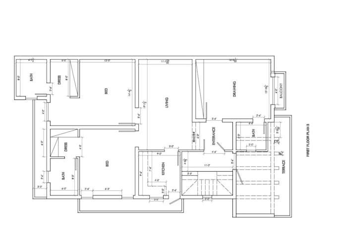 Draw 2d building floor plan by Alidanish202 | Fiverr