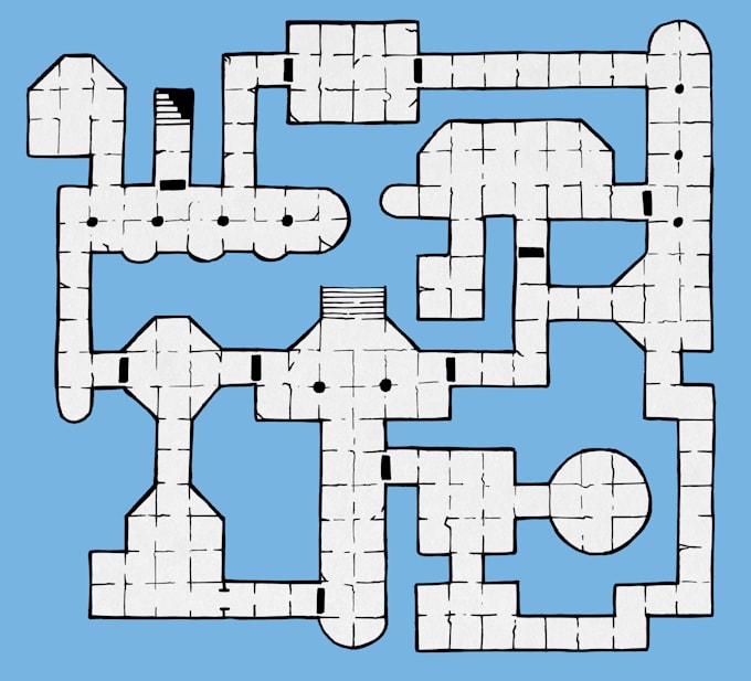 Make a hand drawn dungeon map for your rpg adventure by Sekcer | Fiverr