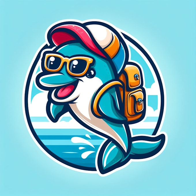 Create an awesome happy dolphin mascot logo design for your business in ...