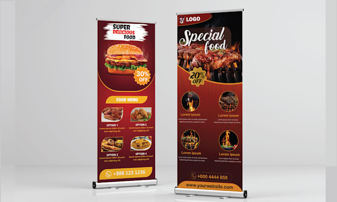 Create modern roll up, pull up, stand banner and banner ads design in ...