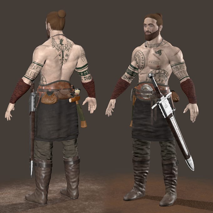 3d realistic character, 3d character modelling, rigging, game character, 3d art by Micheal ...