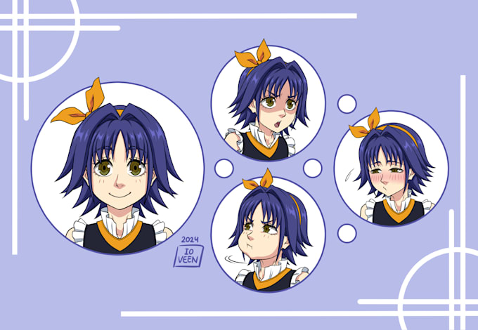Draw character reference sheet in anime style by Ioveen | Fiverr