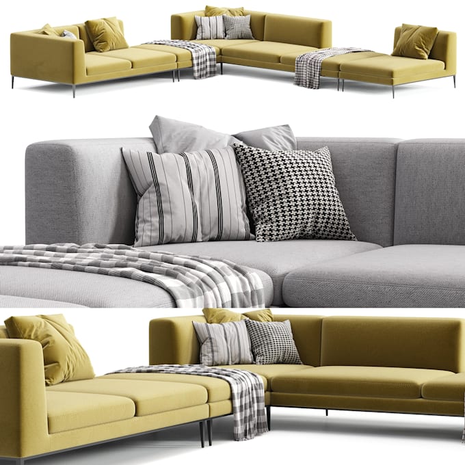 Create your furniture, bed, sofa, chair, armchair in 3d and render by ...