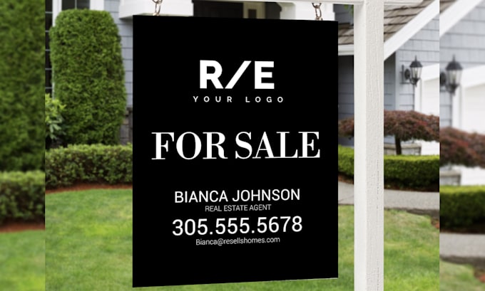 Do eye catching custom yard sign design, lawn sign, real estate yard ...