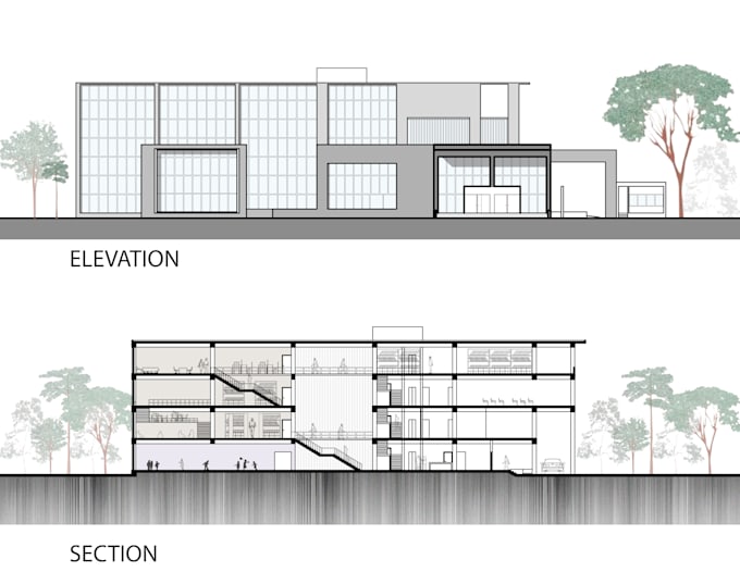 Draw floorplan, section, elevation by Arc_koushik | Fiverr