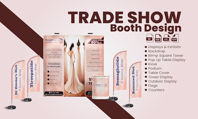 Design trade show booth and backdrop for exhibition by Rid_waj | Fiverr