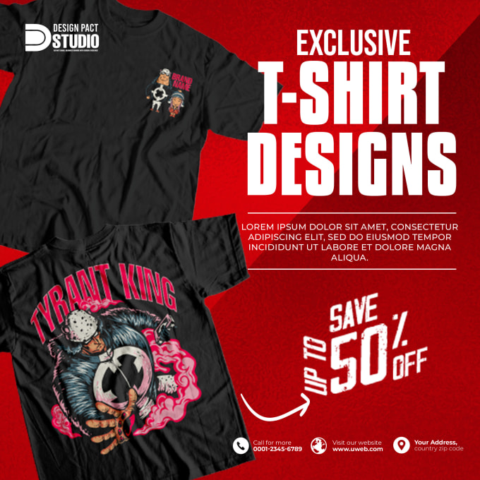 Make a t shirt design with social media poster for you by Designpact ...