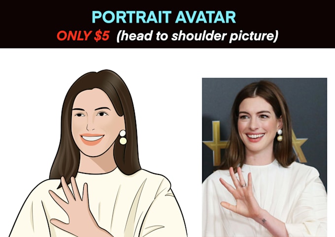 Draw portrait cartoon avatar based on your photo by Forotp | Fiverr