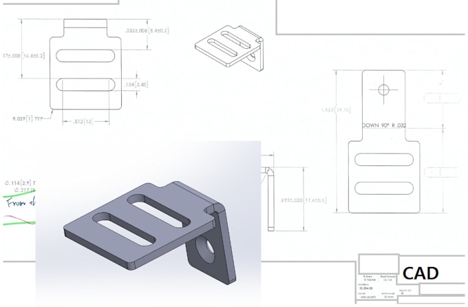 Design cad 3d model step stl obj dxf dwg with solidworks and rendering ...