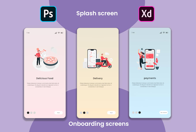 Design splash screen and onboarding screens for mobile apps by Tanzeela ...
