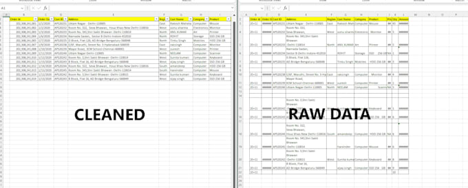 Separate, clean, merge and compare the data in ms excel by Ailliagfx | Fiverr