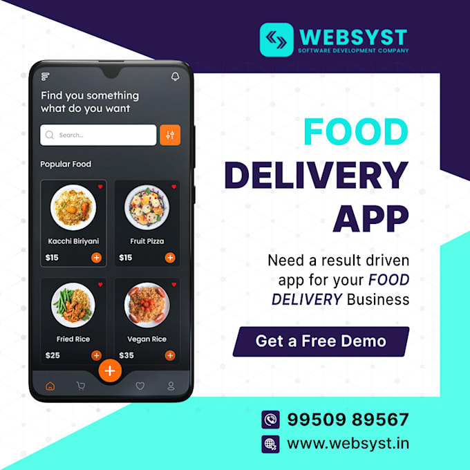 Design a visual food delivery app for you by Webcyst | Fiverr