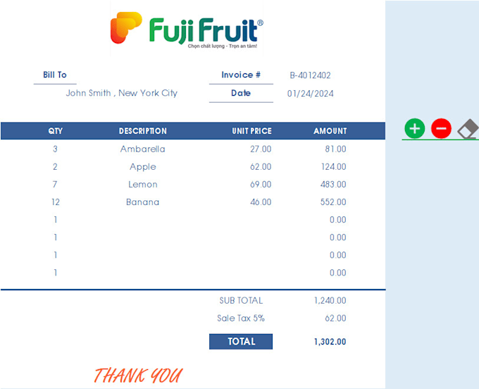Create An Auto Calculative Invoice In Excel With Macros Vba By Hoanng Fiverr