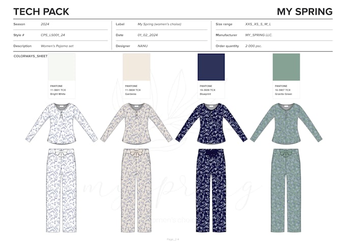 Design fashion tech packs for your pajamas and loungewear by ...