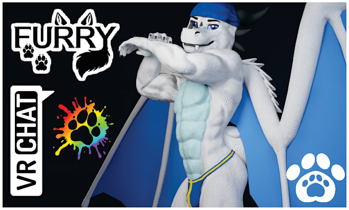 Create a custom 3d furry nsfw vrchat avatar that is pc and quest compatible by Queen_models | Fiverr