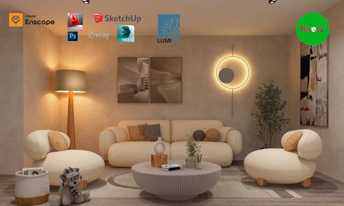 3d model, exterior, interior design, rendering via sketchup, revit and ...