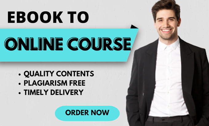 Convert ebook to teachable online course content, pdf to excel workbook ...