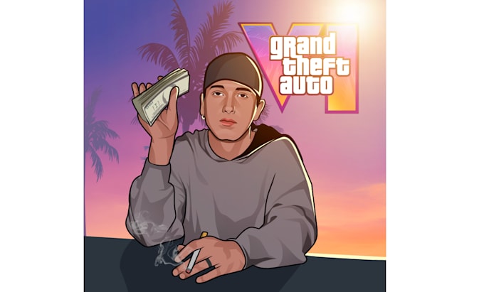 Draw realistic portrait vector in gta vi style by Dishaychavan | Fiverr