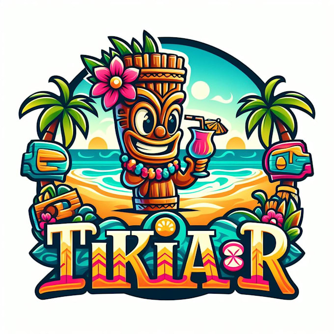 Make a high quality tiki bar mascot logo design with unlimited revision ...