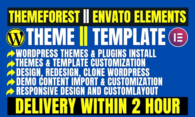 Install and customize themeforest wordpress theme, envato elements template kit by Abdulmominn ...