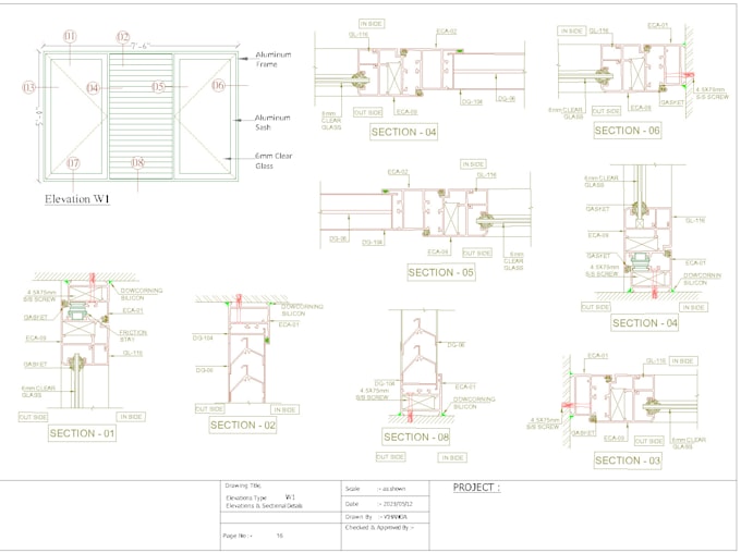 Quickly prepare aluminium door window shop drawings by Archsonali | Fiverr
