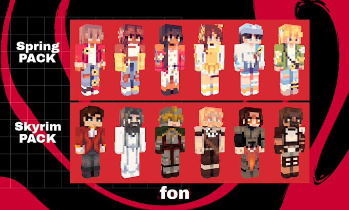Do a best seller minecraft marketplace skin pack by Suraph | Fiverr