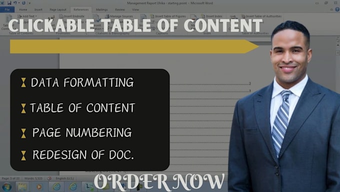 Create A Clickable Table Of Contents Page Numbering And Format Ms Word By Ethanwilliam Fiverr