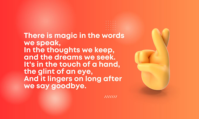 Do poem and poetry writing for you on any topic or occasion by Harper ...