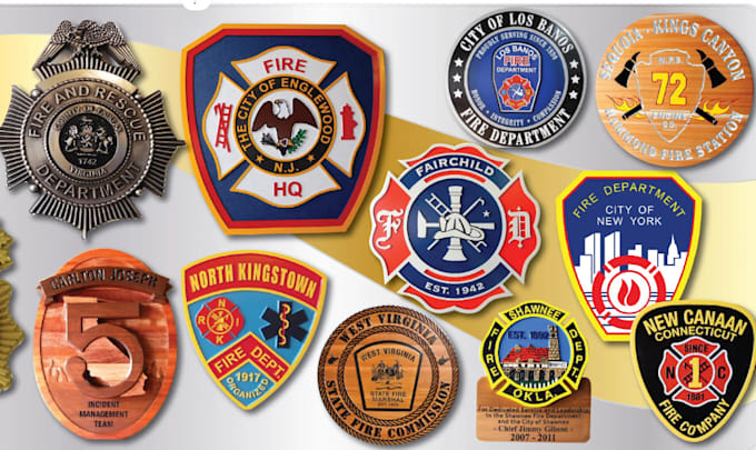 Fire fighter emergency services badge shoulder patch by Trustingjob ...