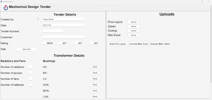 Create python tkinter gui desktop apps by Tshepo_sithole | Fiverr