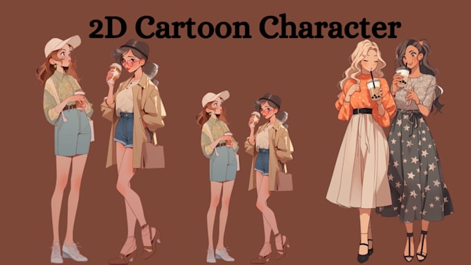 Create 2d character design in any style by Rajhaviraz | Fiverr