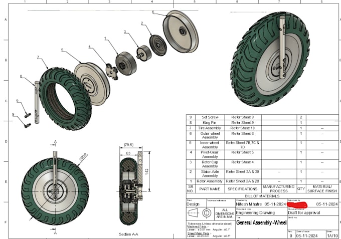 Make technical drawings with gd and t as per asme standard uk and us by ...