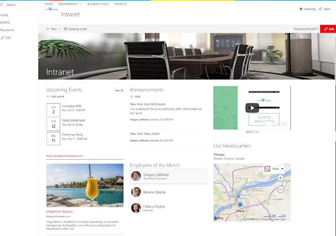 Design collaborative workspace on sharepoint intranet site, google suite, ms 365 by Favourbliss1 ...