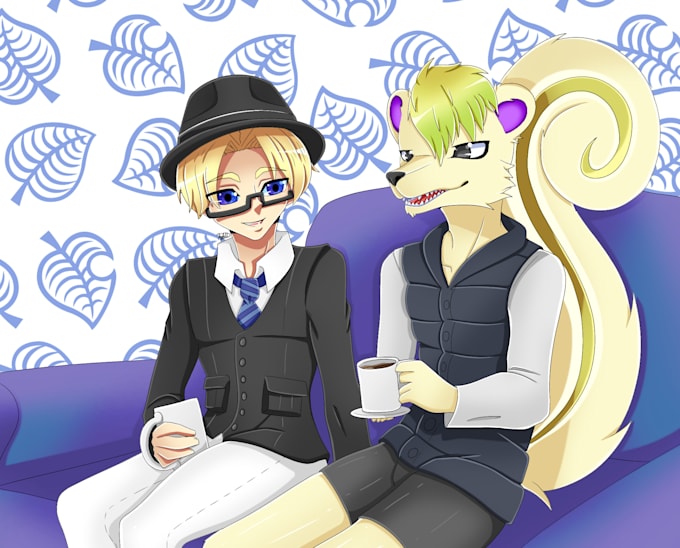 Draw your acnh oc with your favorite villager by Dragfall | Fiverr