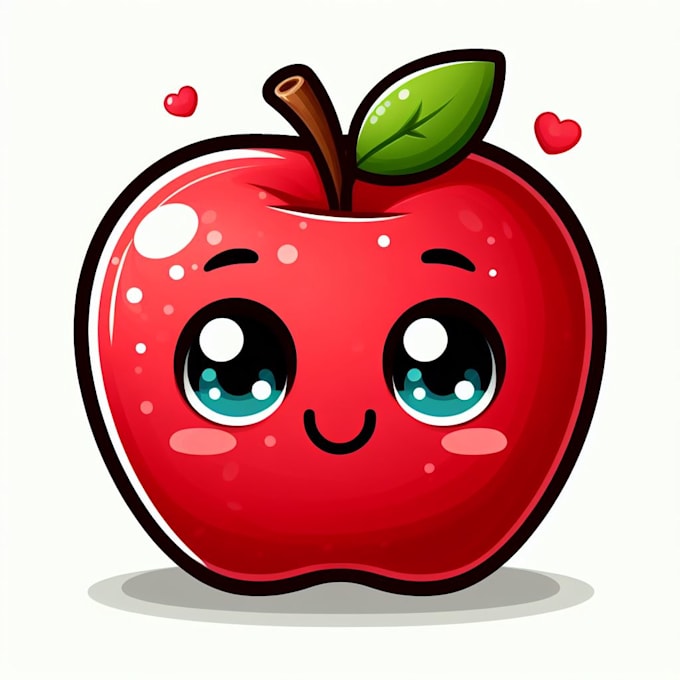 Design unique cute happy red apple mascot logo for you with unlimited ...