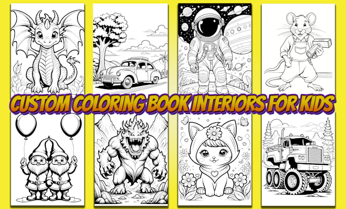 Design unique kids coloring book pages with attractive covers for kdp ...