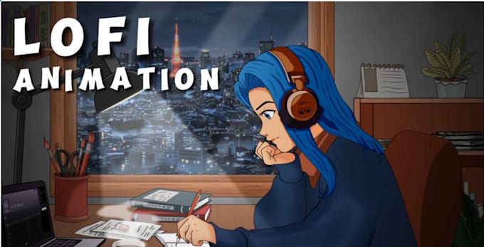 Make a lofi animation, lofi loop animation lofi character gif animation ...