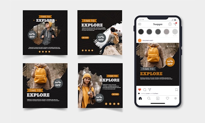 Design aesthetic instagram grid puzzle feed and insta post by ...