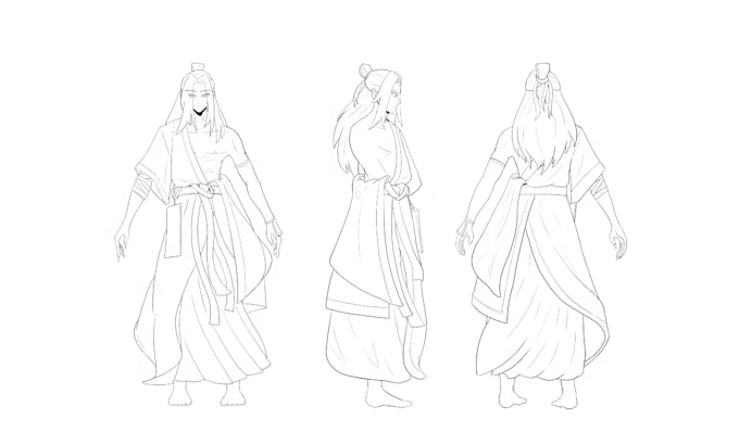 Draw character turn around or character reference sheet by ...